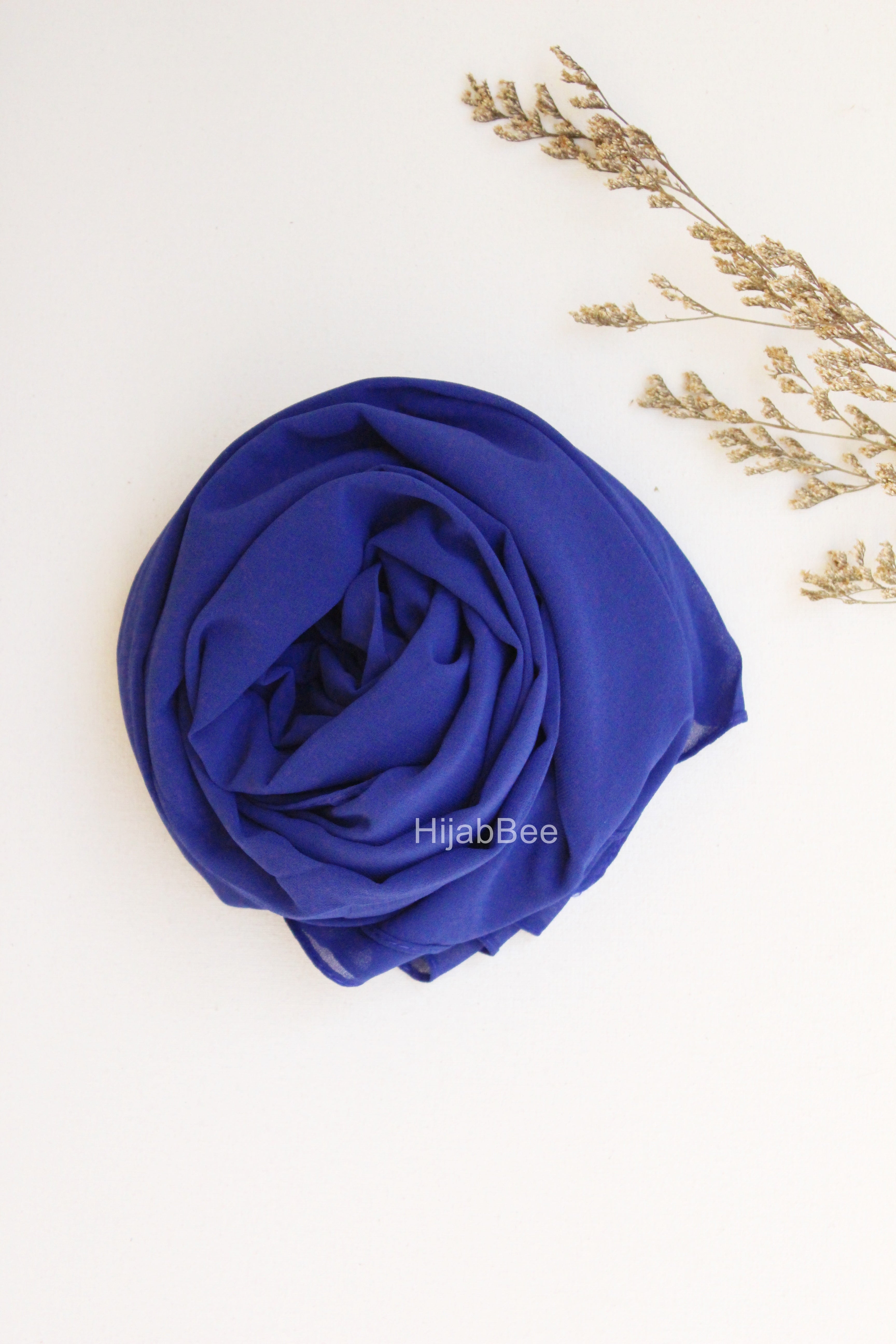 GEORGETTE - ROYAL BLUE – HijabBee.pk